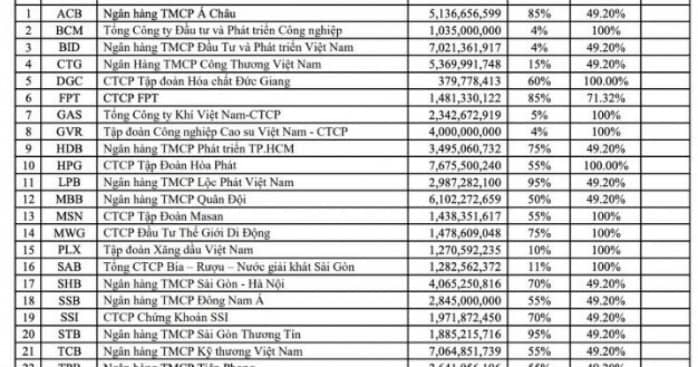 Rổ VN30 thêm DGC, loại BVH