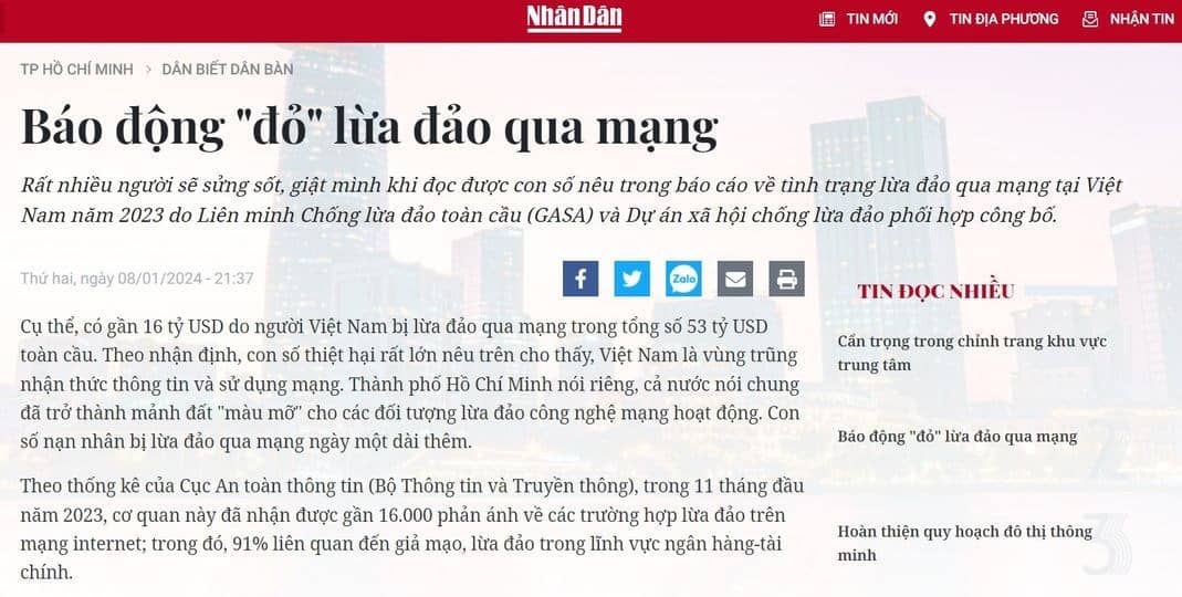 "Lừa Đảo Mạng ở Việt Nam: Hiểu Biết Và Phòng Tránh". Gần đây, một báo ...